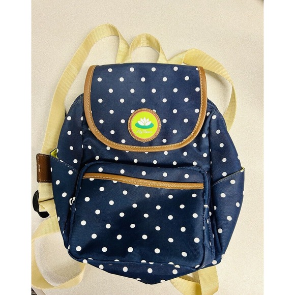 Lily Bloom | Bags | Lily Bloom Navywhite Polka Dots Small Backpack ...